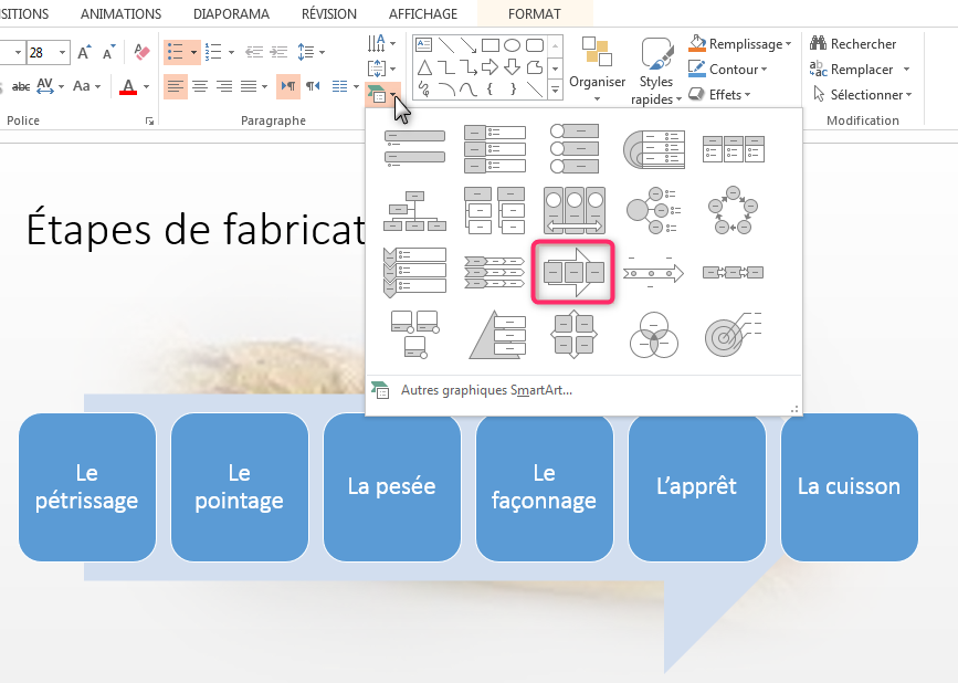 Insérer et formater des SmartArt