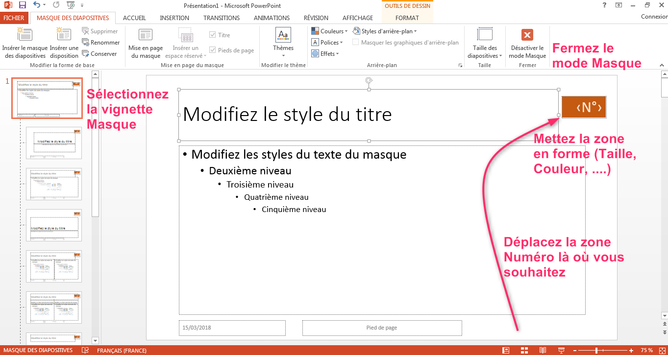 Mise en forme d'une présentation