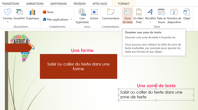 Insérer et formater du texte