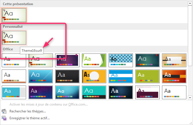 Personnaliser options et vues